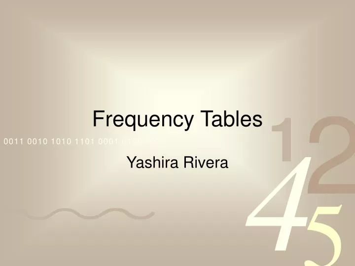 PPT - Frequency Tables PowerPoint Presentation, free download - ID:1337463