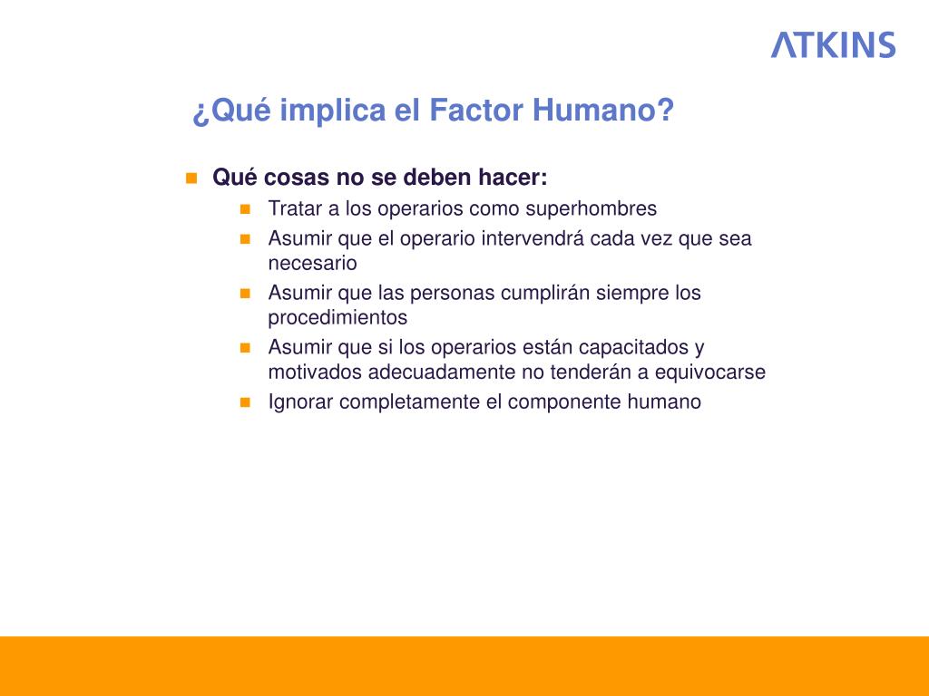PPT - Cuestiones relacionadas con el Factor Humano que contribuyen a ...
