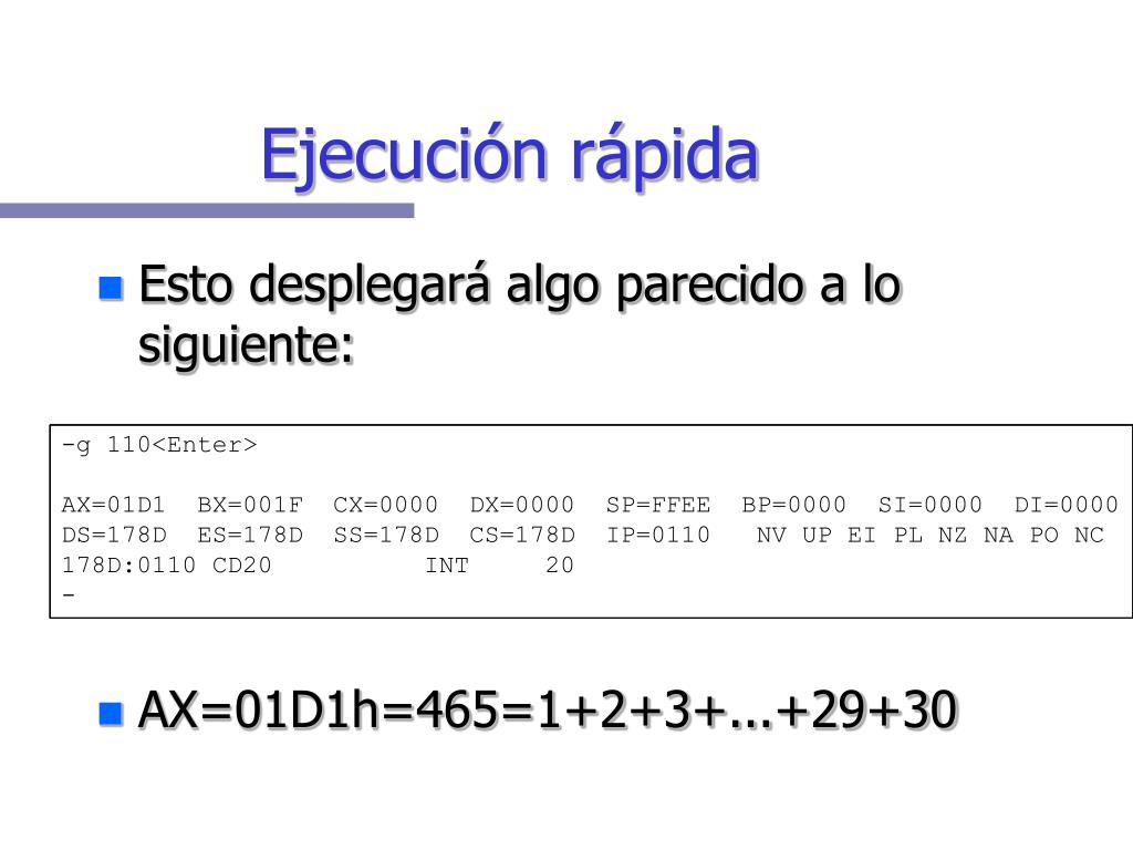 PPT - PRÁCTICA DE PROGRAMACIÓN CON “DEBUG” PowerPoint Presentation - ID:1341500