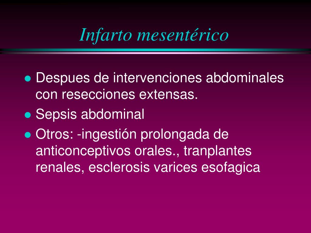 PPT - Infarto o Isquemia Mesenterica o intestinal PowerPoint ...