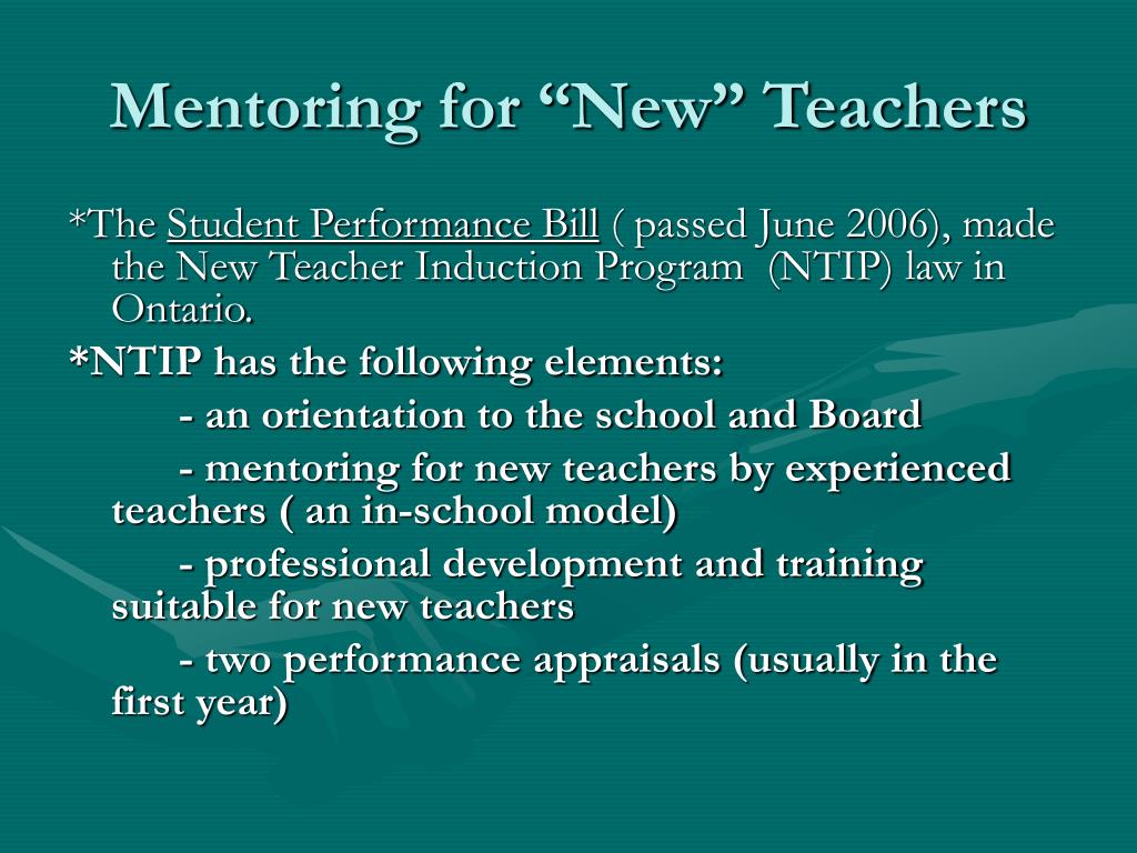 PPT - TEACHER PERFORMANCE APPRAISAL IN ONTARIO AND NEW TEACHER ...
