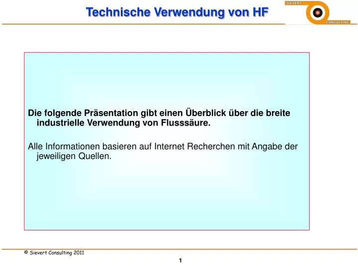 PPT - Technische Verwendung von HF PowerPoint Presentation, free ...
