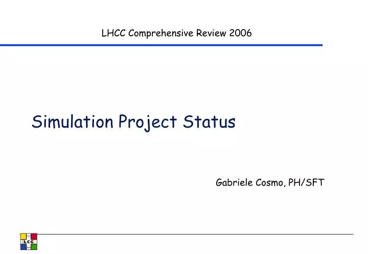 PPT - Simulation Project Status PowerPoint Presentation, free download ...
