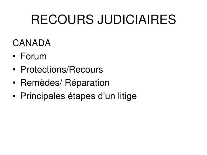 PPT - RECOURS JUDICIAIRES PowerPoint Presentation, free download - ID ...