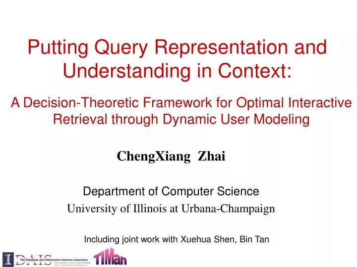 PPT - Putting Query Representation and Understanding in Context ...