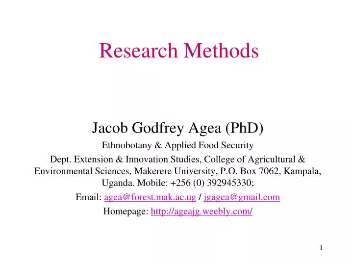 PPT - Research Methods PowerPoint Presentation, free download - ID:1354460