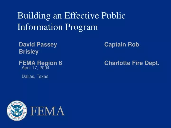 PPT - Building an Effective Public Information Program PowerPoint ...