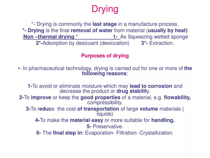 PPT - Drying PowerPoint Presentation, free download - ID:1355007