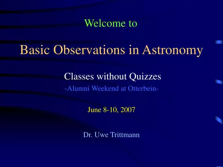 PPT - Basic Observations in Astronomy PowerPoint Presentation, free ...
