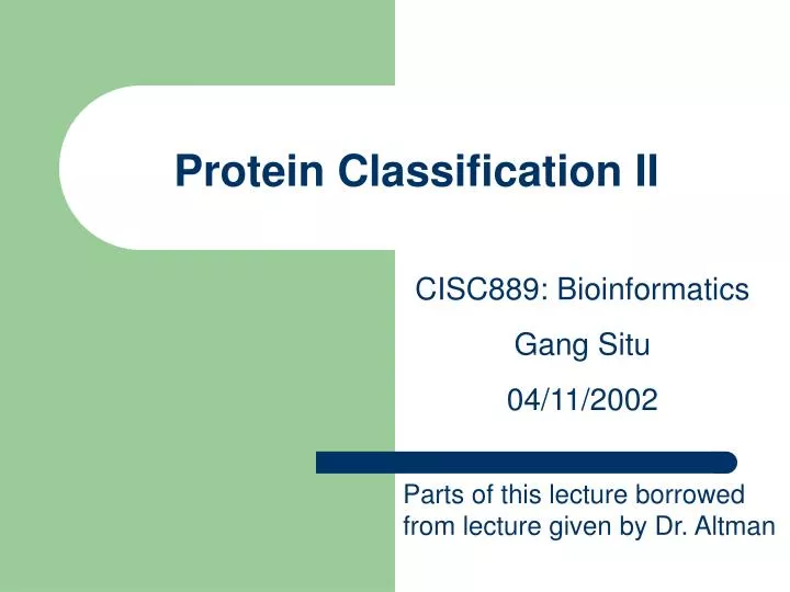 PPT - Protein Classification II PowerPoint Presentation, free download ...