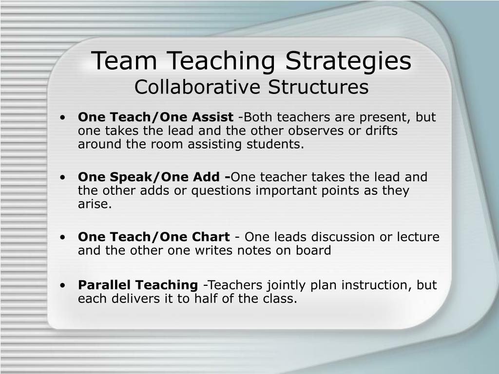 PPT Team Teaching Methods PowerPoint Presentation Free Download ID