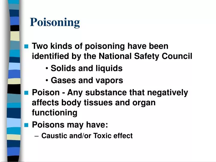 PPT - Poisoning PowerPoint Presentation, free download - ID:1356484