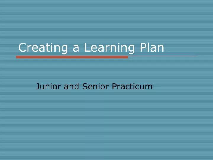 PPT - Creating a Learning Plan PowerPoint Presentation, free download ...