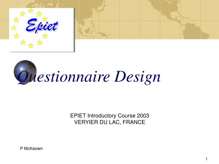 PPT - Questionnaire Design PowerPoint Presentation, free download - ID ...