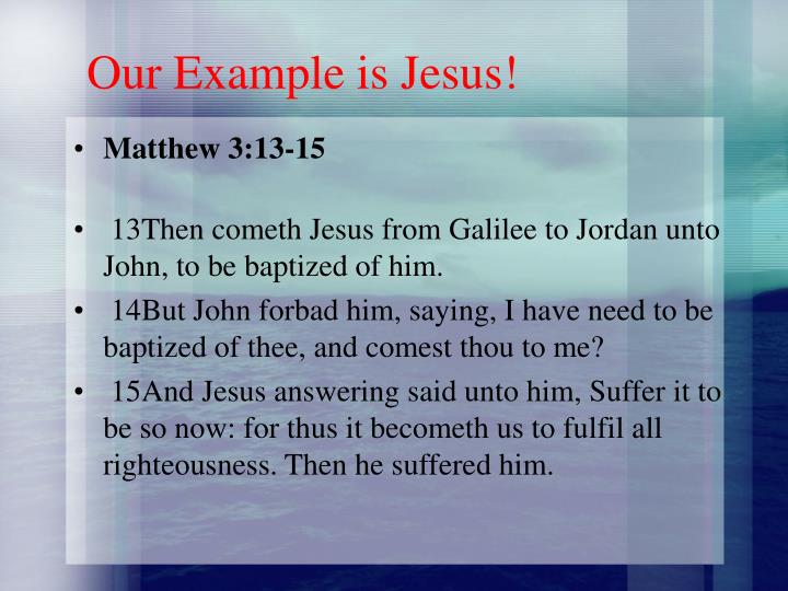 Jesus Our Example