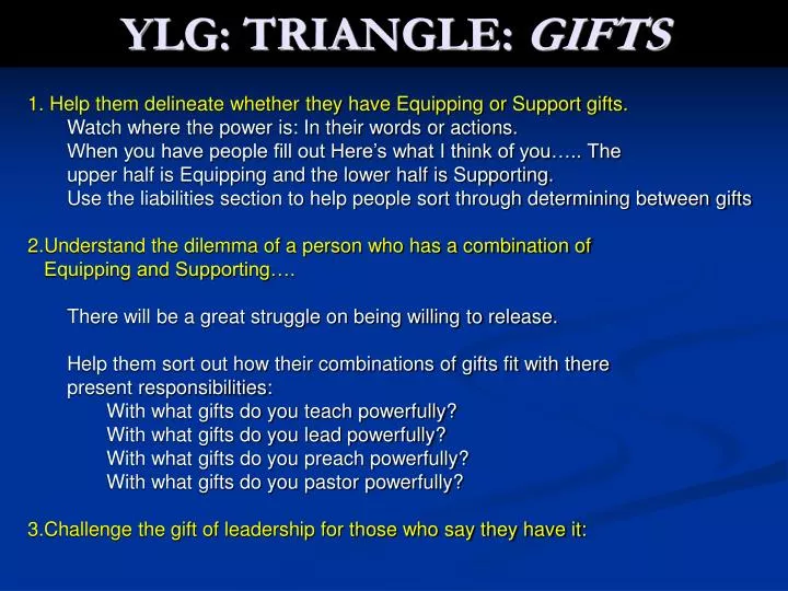 PPT - YLG: TRIANGLE: GIFTS PowerPoint Presentation, free download - ID ...