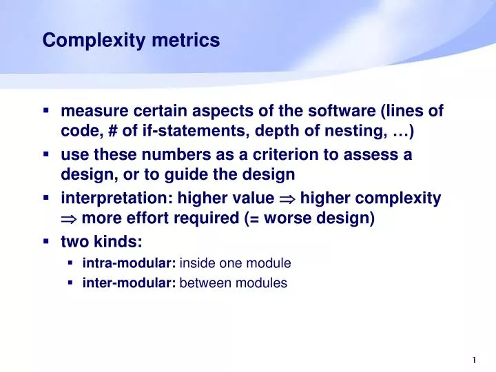 PPT - Complexity metrics PowerPoint Presentation, free download - ID ... PPT - Complexity metrics PowerPoint Presentation, free download - ID ...