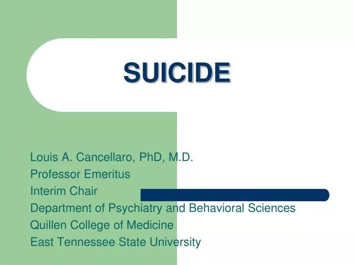 PPT - SUICIDE PowerPoint Presentation, free download - ID:1360453