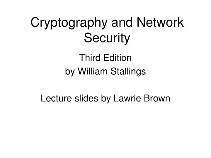 PPT - Cryptography and Network Security PowerPoint Presentation, free ...