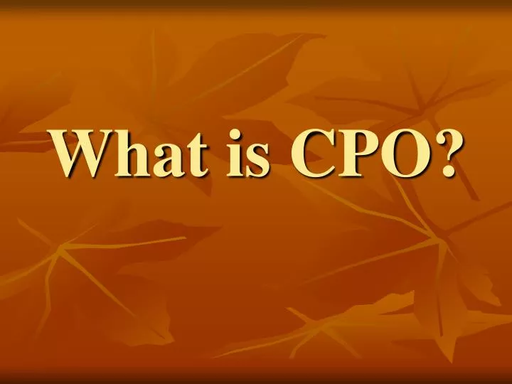 PPT - What is CPO? PowerPoint Presentation, free download - ID:1361651