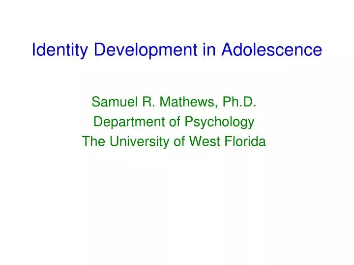 PPT - Identity Development in Adolescence PowerPoint Presentation, free ...