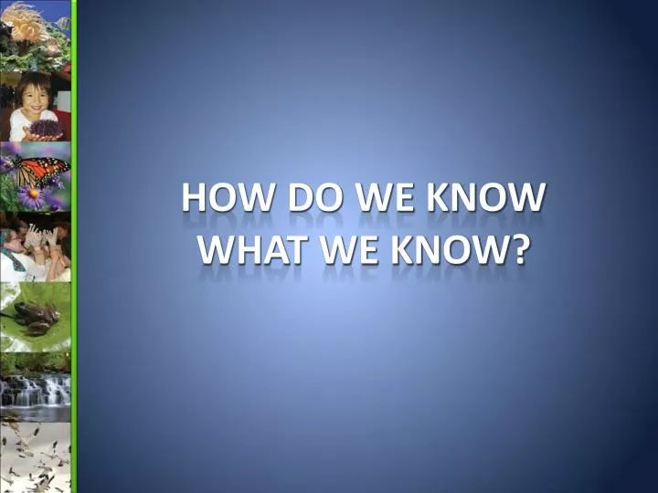 PPT - How Do We Know What We Know? PowerPoint Presentation, free ...