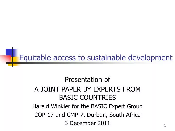 PPT - Equitable access to sustainable development PowerPoint Presentation - ID:1364333