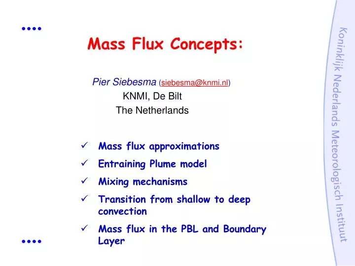 PPT - Mass Flux Concepts: PowerPoint Presentation, free download - ID:1364561