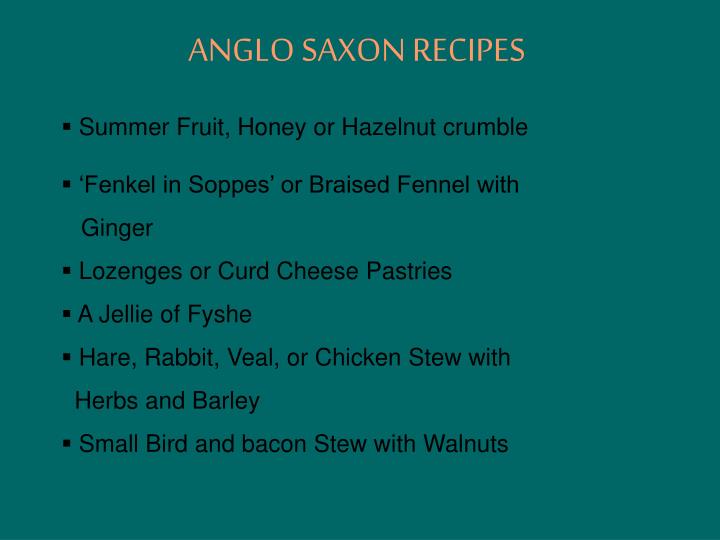 PPT - THE FOOD AND DRINK OF THE ANGLO SAXON PERIOD PowerPoint ...