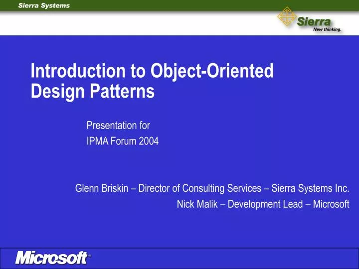 Ppt Introduction To Object Oriented Design Patterns Powerpoint Presentation Id1367543 4787