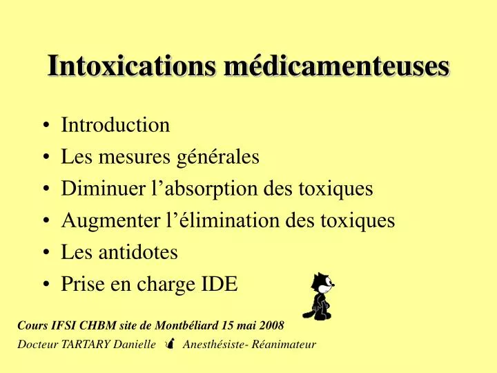 PPT - Intoxications médicamenteuses PowerPoint Presentation, free ...