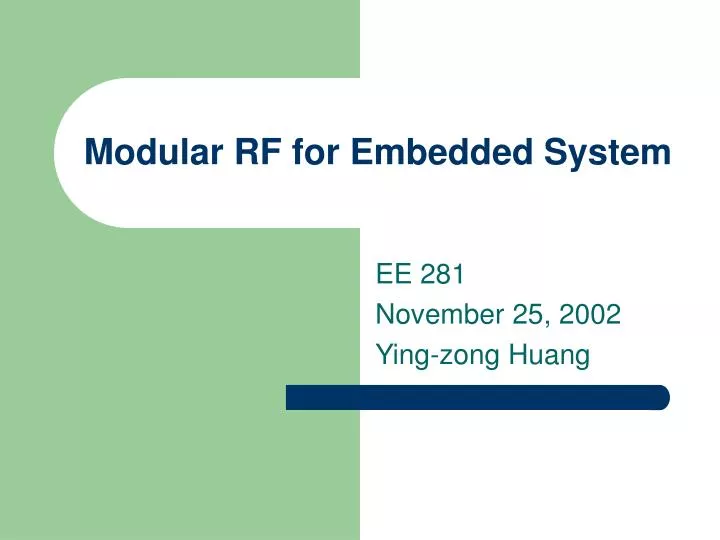 PPT - Modular RF for Embedded System PowerPoint Presentation, free ...