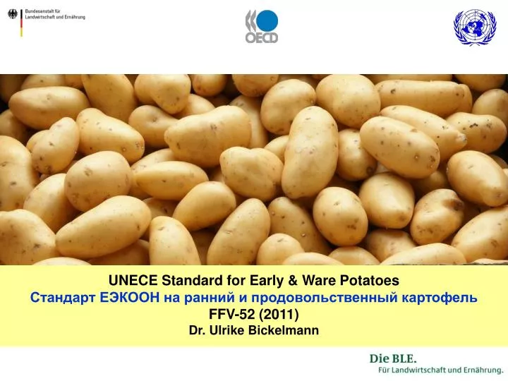 PPT - UNECE Standard for Early & Ware Potatoes Стандарт ЕЭКООН на ...