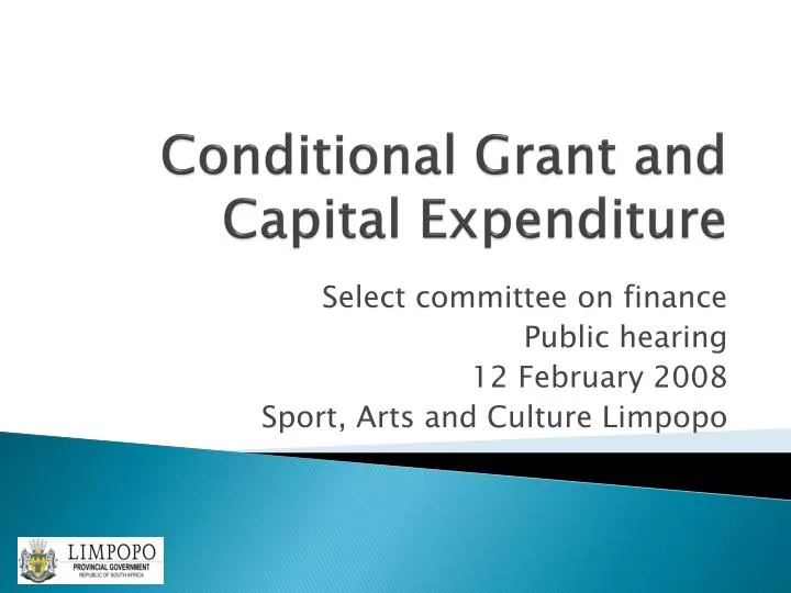 PPT - Conditional Grant and Capital Expenditure PowerPoint Presentation ...
