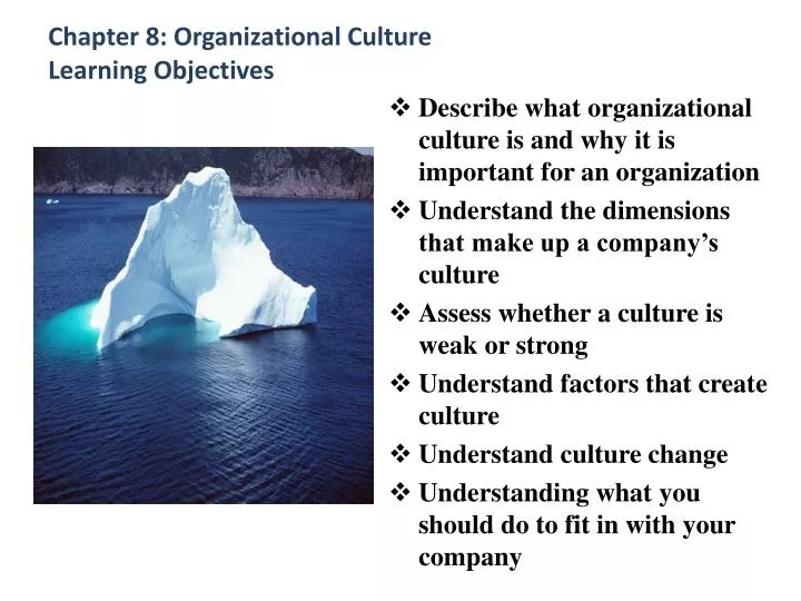 PPT - Chapter 8: Organizational Culture Learning Objectives PowerPoint ...