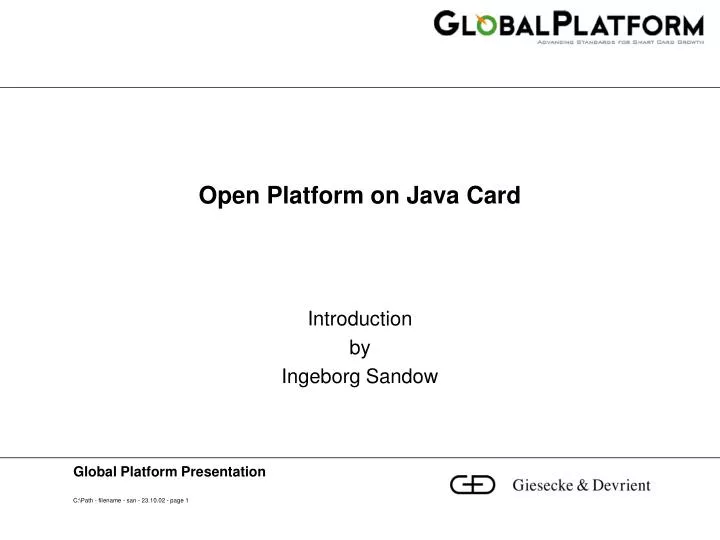 PPT - Open Platform on Java Card PowerPoint Presentation, free download ...