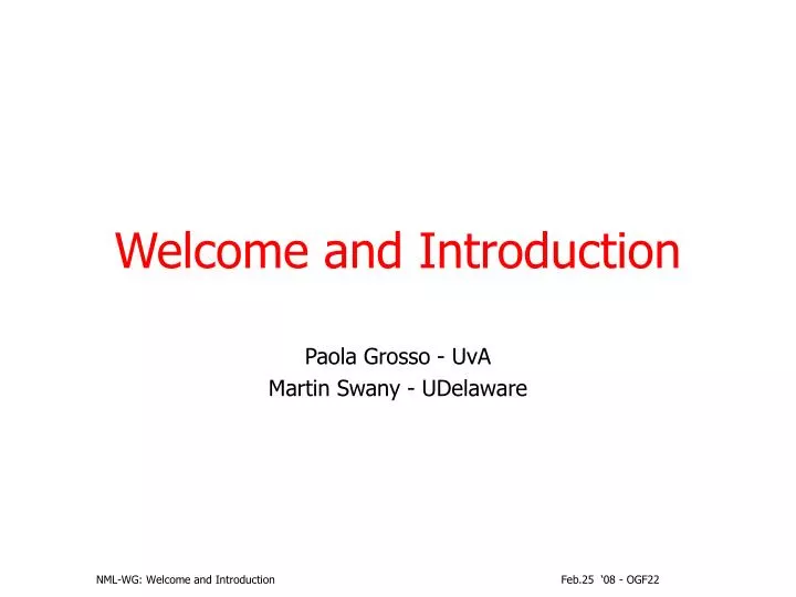 PPT - Welcome and Introduction PowerPoint Presentation, free download ...
