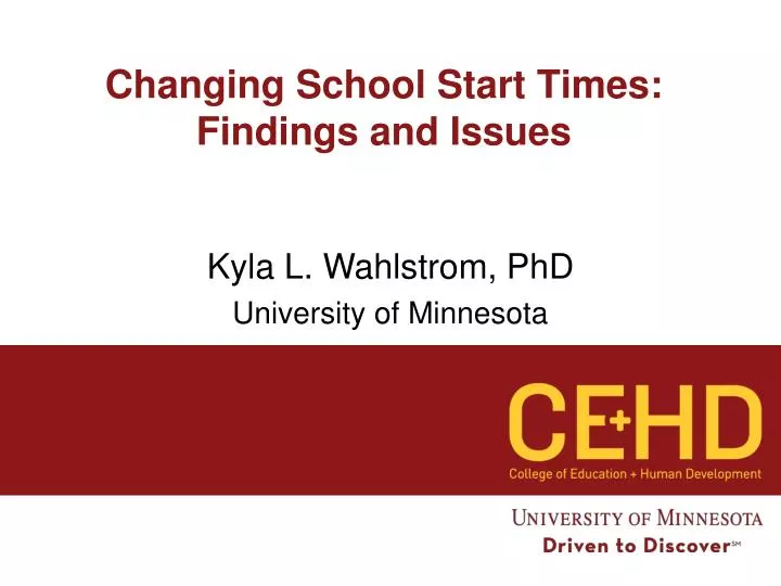 PPT - Changing School Start Times: Findings and Issues PowerPoint ...