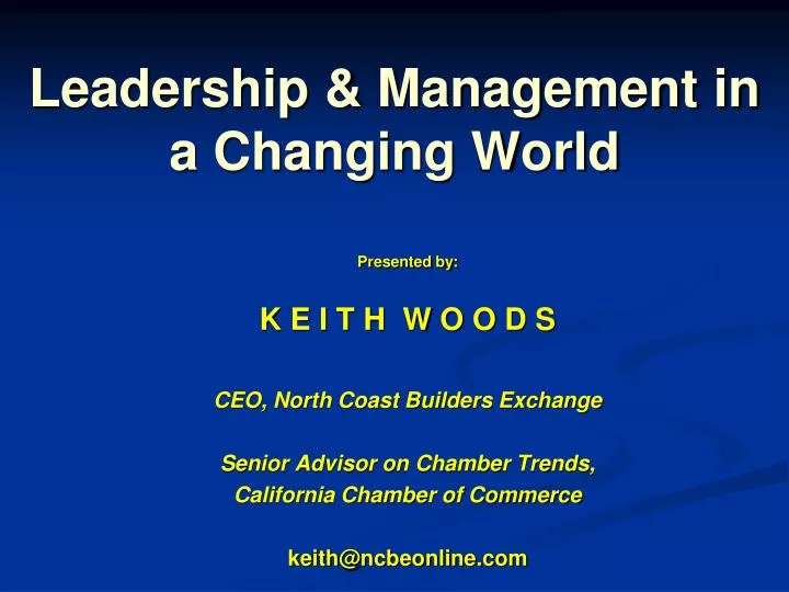 PPT - Leadership & Management in a Changing World PowerPoint ...