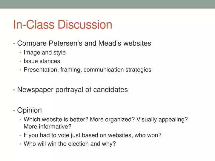 PPT - In-Class Discussion PowerPoint Presentation, free download - ID ...