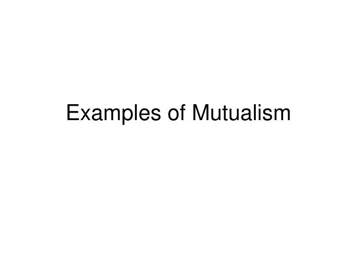 PPT - Examples of Mutualism PowerPoint Presentation, free download - ID ...