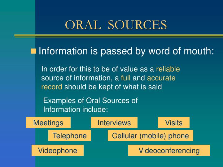 PPT - SOURCES OF INFORMATION PowerPoint Presentation - ID:1378010