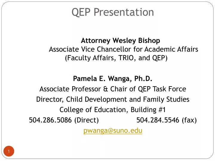 PPT - QEP Presentation PowerPoint Presentation, free download - ID:1378321