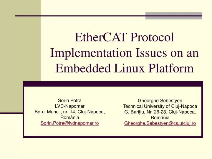 Ppt Ethercat Protocol Implementation Issues On An Embedded Linux Platform Powerpoint 9761