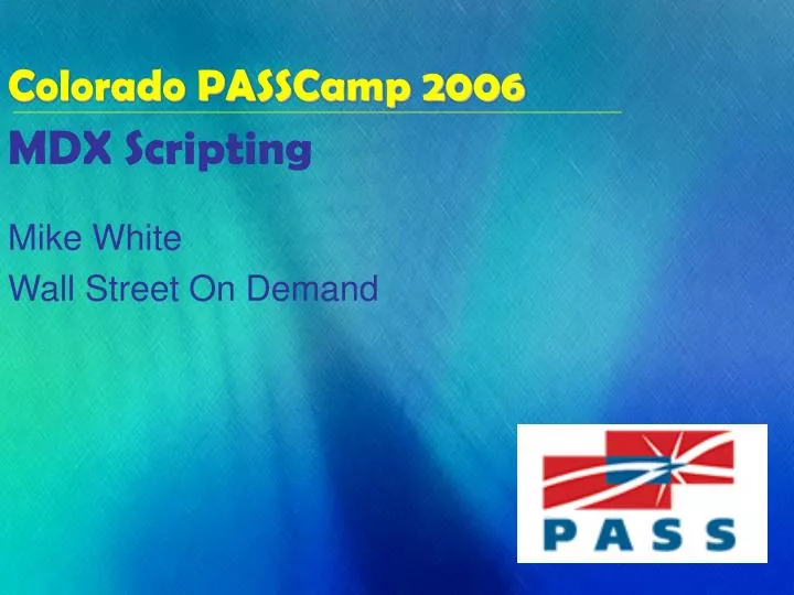 Ppt Mdx Scripting Powerpoint Presentation Free Download Id1379266