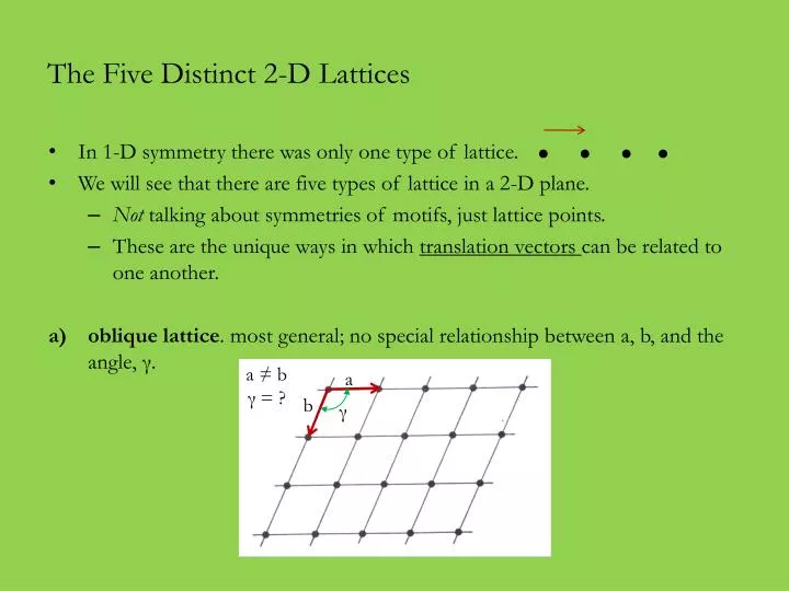 PPT - The Five Distinct 2-D Lattices PowerPoint Presentation, free ...