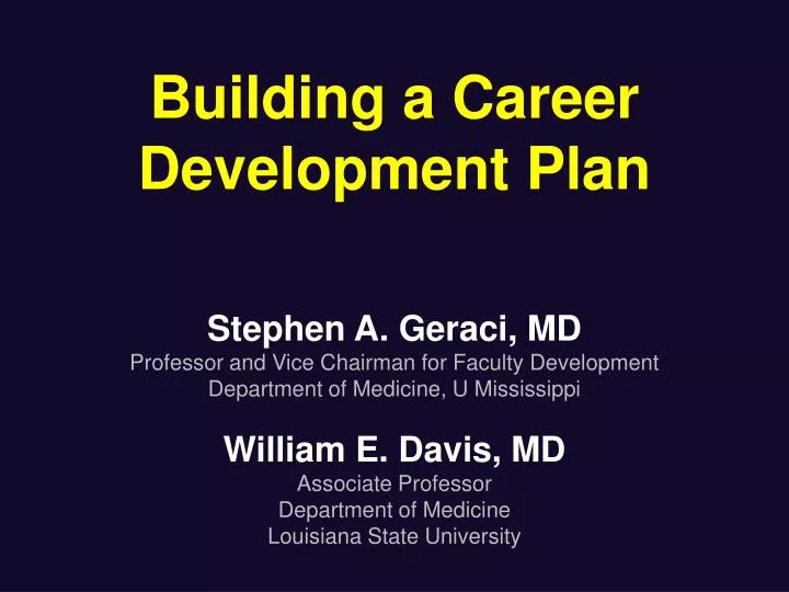 PPT - Building a Career Development Plan PowerPoint Presentation, free ...