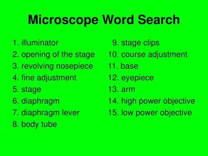 PPT - Microscope Word Search PowerPoint Presentation, free download ...