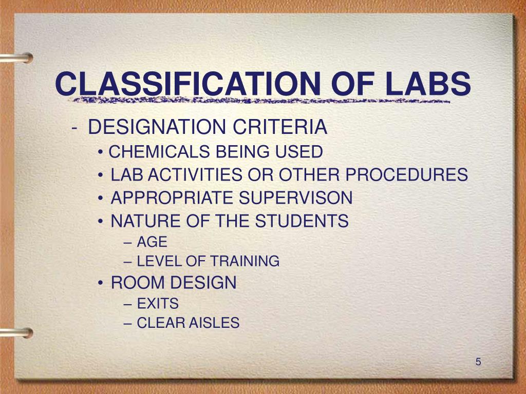 PPT - CHEMICAL SAFETY LEVELS FOR SCHOOL LABORATORIES PowerPoint ...