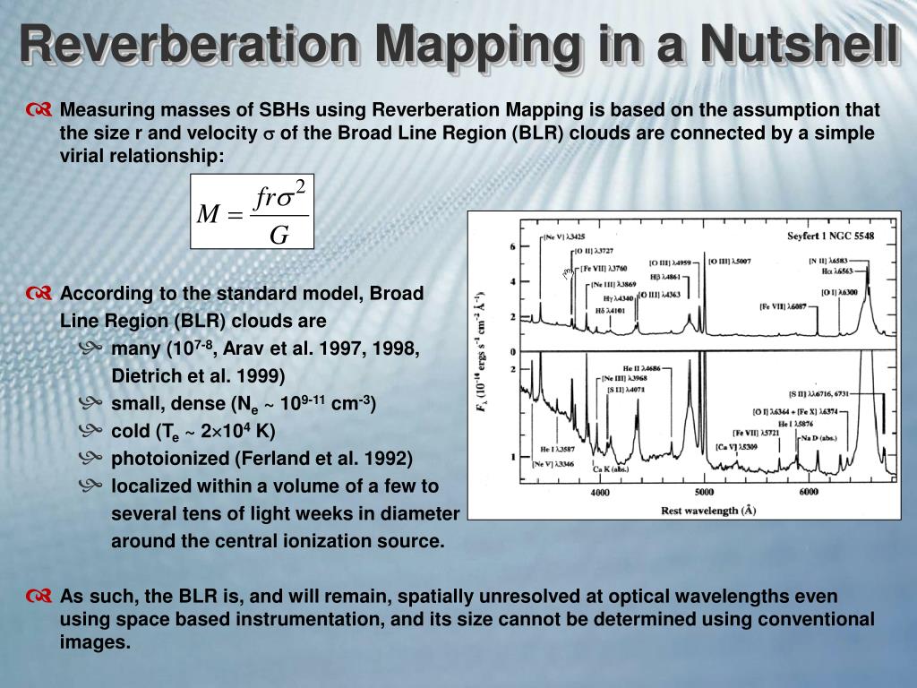 PPT - Exploring Gravitational Physics: AGN Reverberation Mapping Study ...